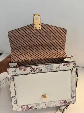 Aldo | Bags | Aldo White Butterflyprint Purse With Gold Chain | Poshmark